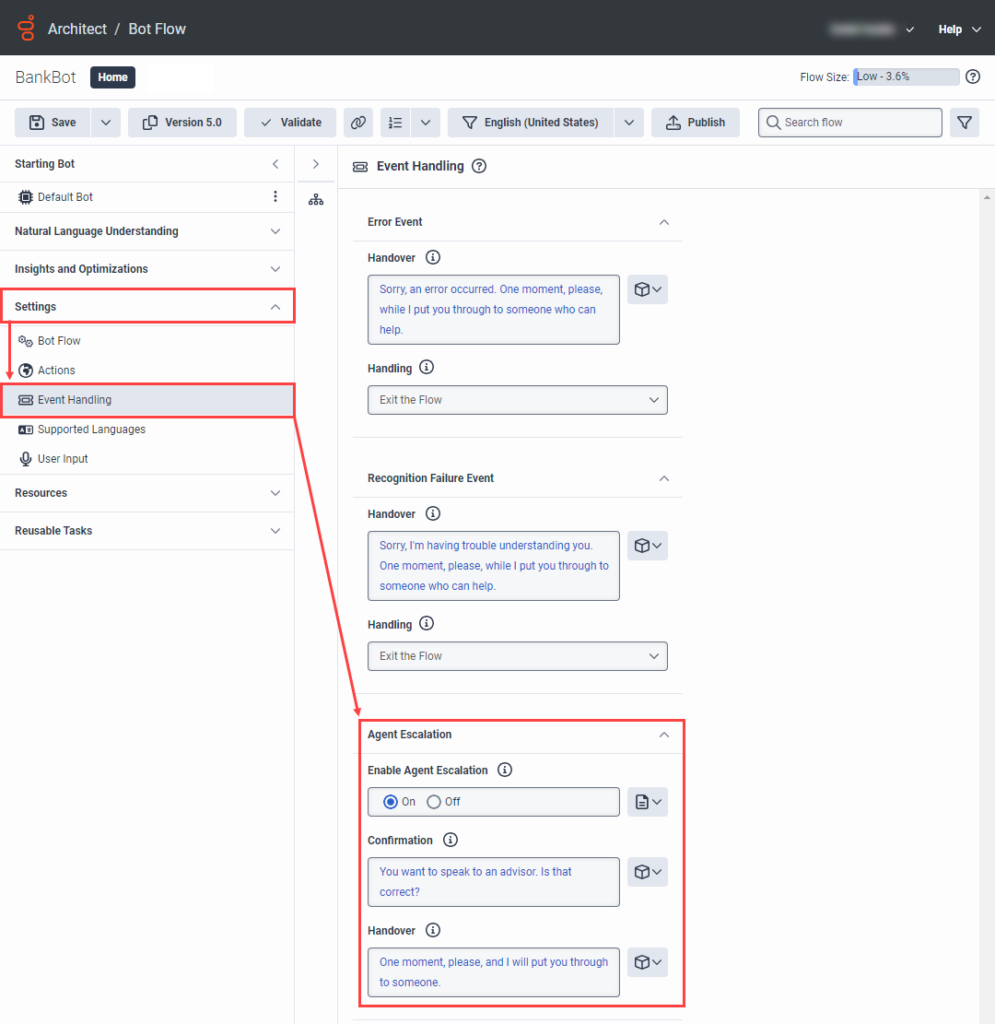 音声およびデジタルボットフローにおけるエージェントのエスカレーション - Genesys Cloud Resource Center